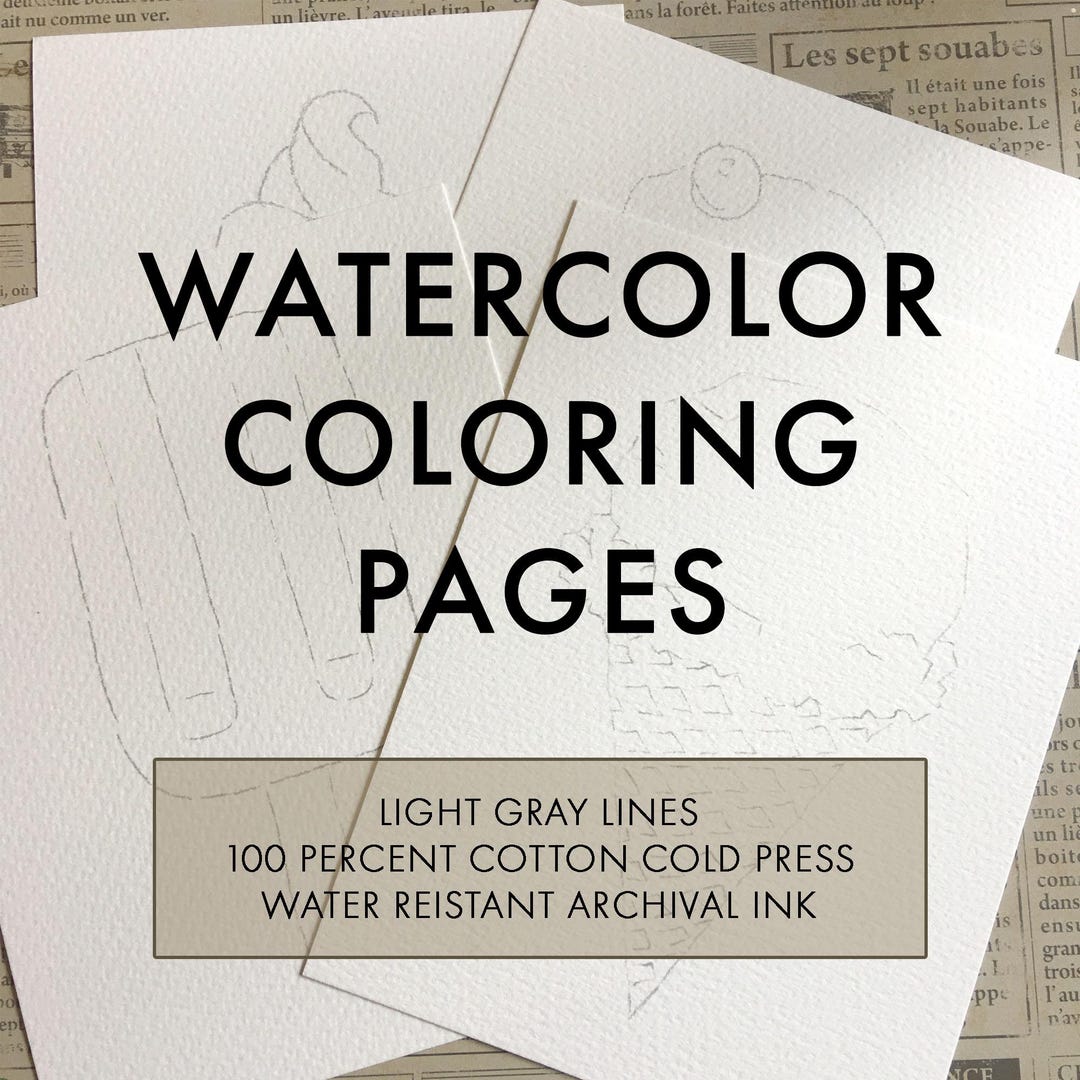 Watercolor Coloring Pages - Cotton Watercolor Paper - Whimsical Ice ...