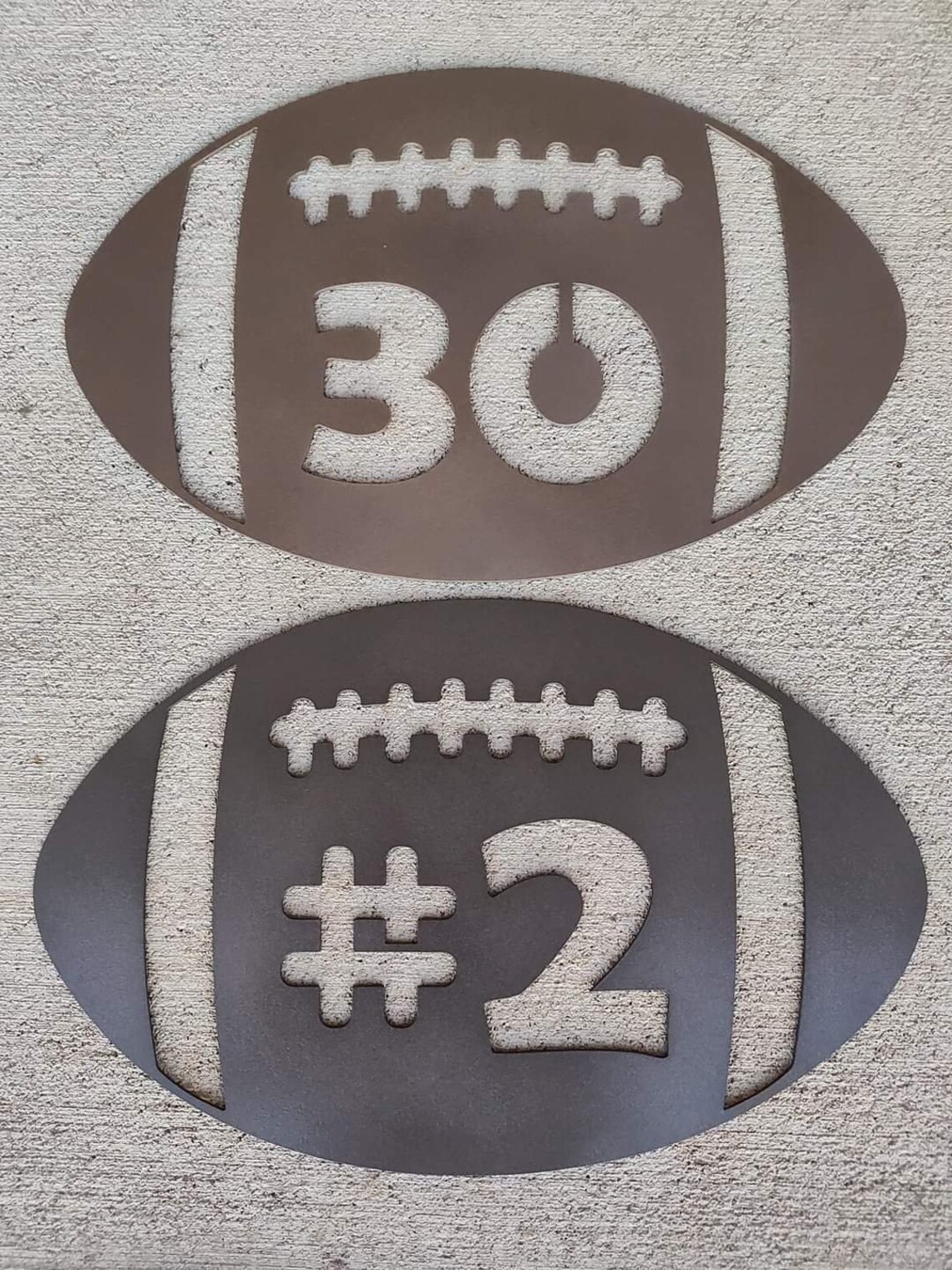 Metal Football Sign With Number - Etsy