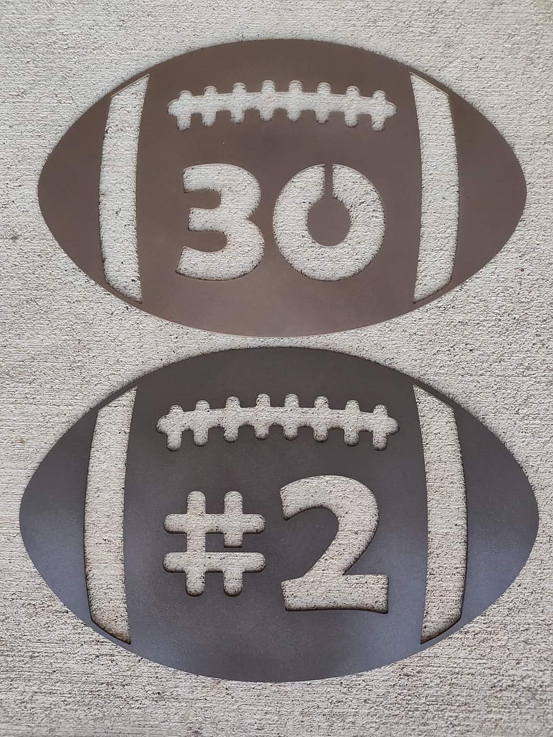 Metal Football Sign With Number - Etsy