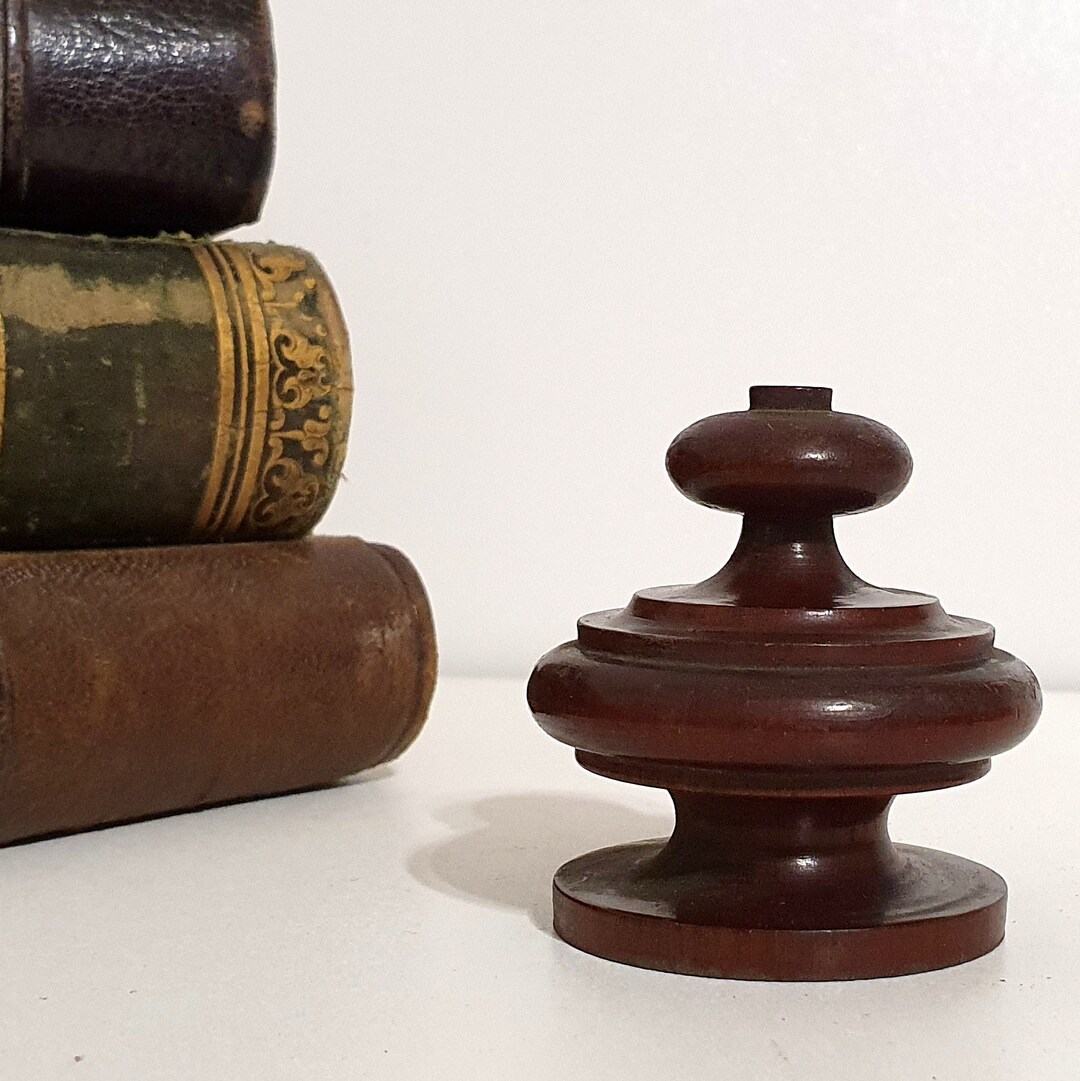 Antique Wood Finial Small Wooden Top Ornament for Post - Etsy