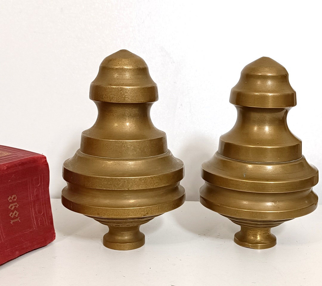 2 Antique Brass Finials Topper for Post Furniture Banister - Etsy