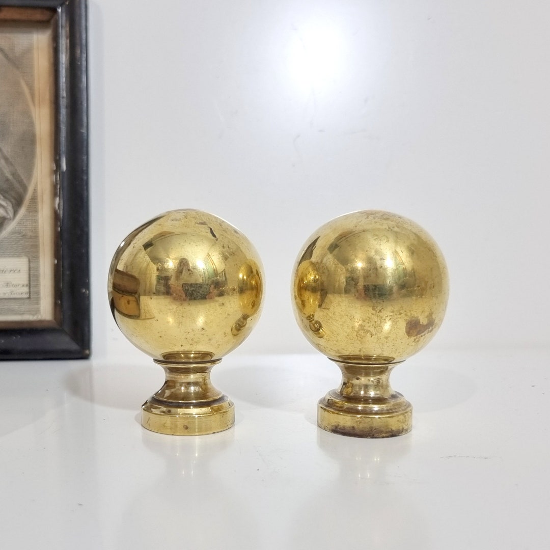 2 Vintage Brass Finials Topper for Post, Furniture, Banister, Bed ...
