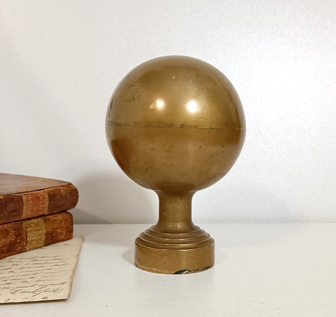 Brass Newel Post Finial Antique Stair Balls Stairwell Etsy