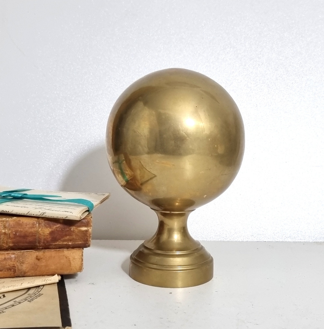 Brass Newel Post Finial Stairs Stairwell Staircase French Ball - Etsy