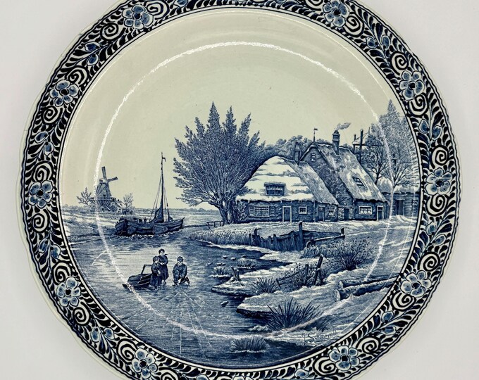 Vintage Dutch Petit Point Needlepoint Wall Hanging With Six Dutch ...