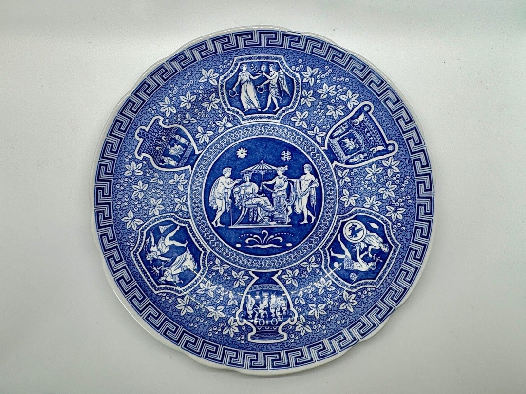 Spode Blue Room Greek Wall Art Plate, Round W/ Wall Hanger - Etsy
