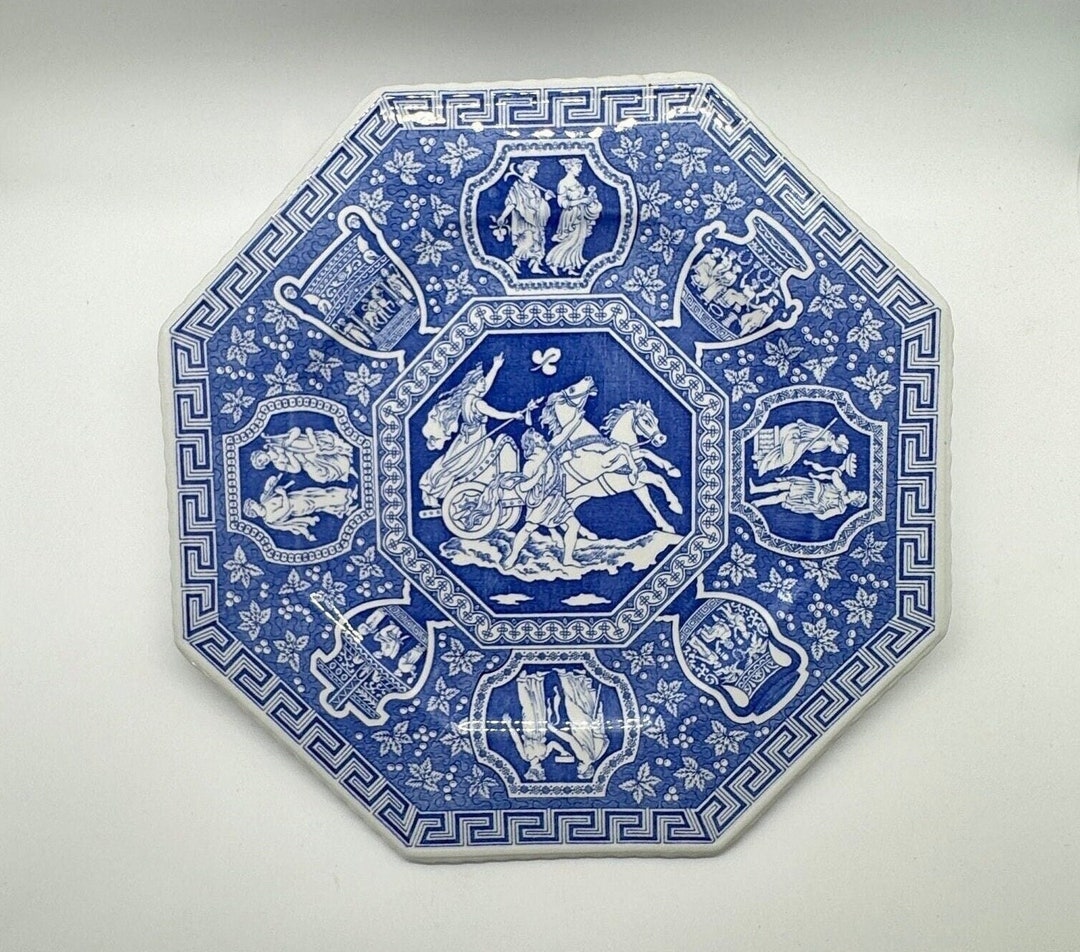 Spode Blue Wall Art Greek Plate & Wall Hanger - Etsy