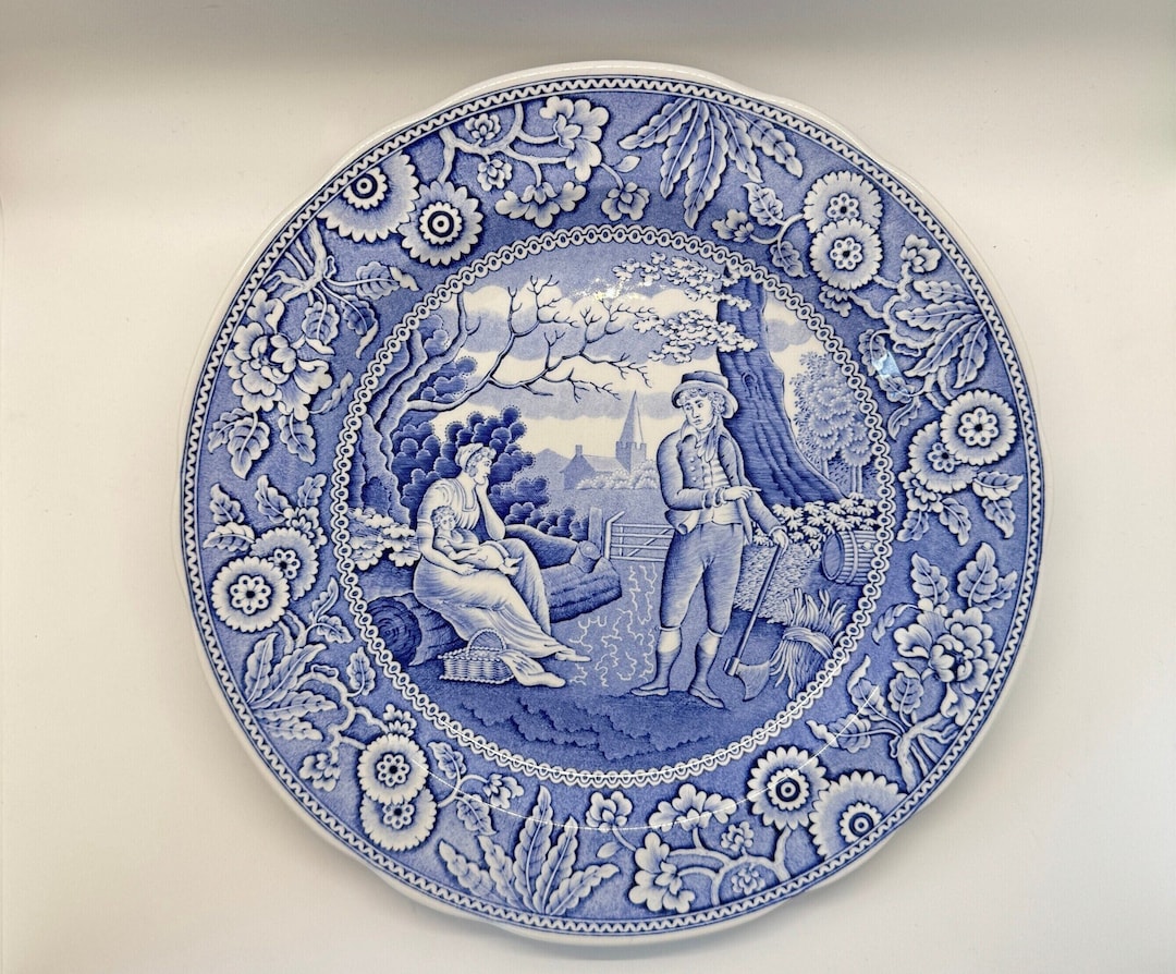 Spode Blue Woodman Wall Art Dinner Plate Georgian Series - Etsy