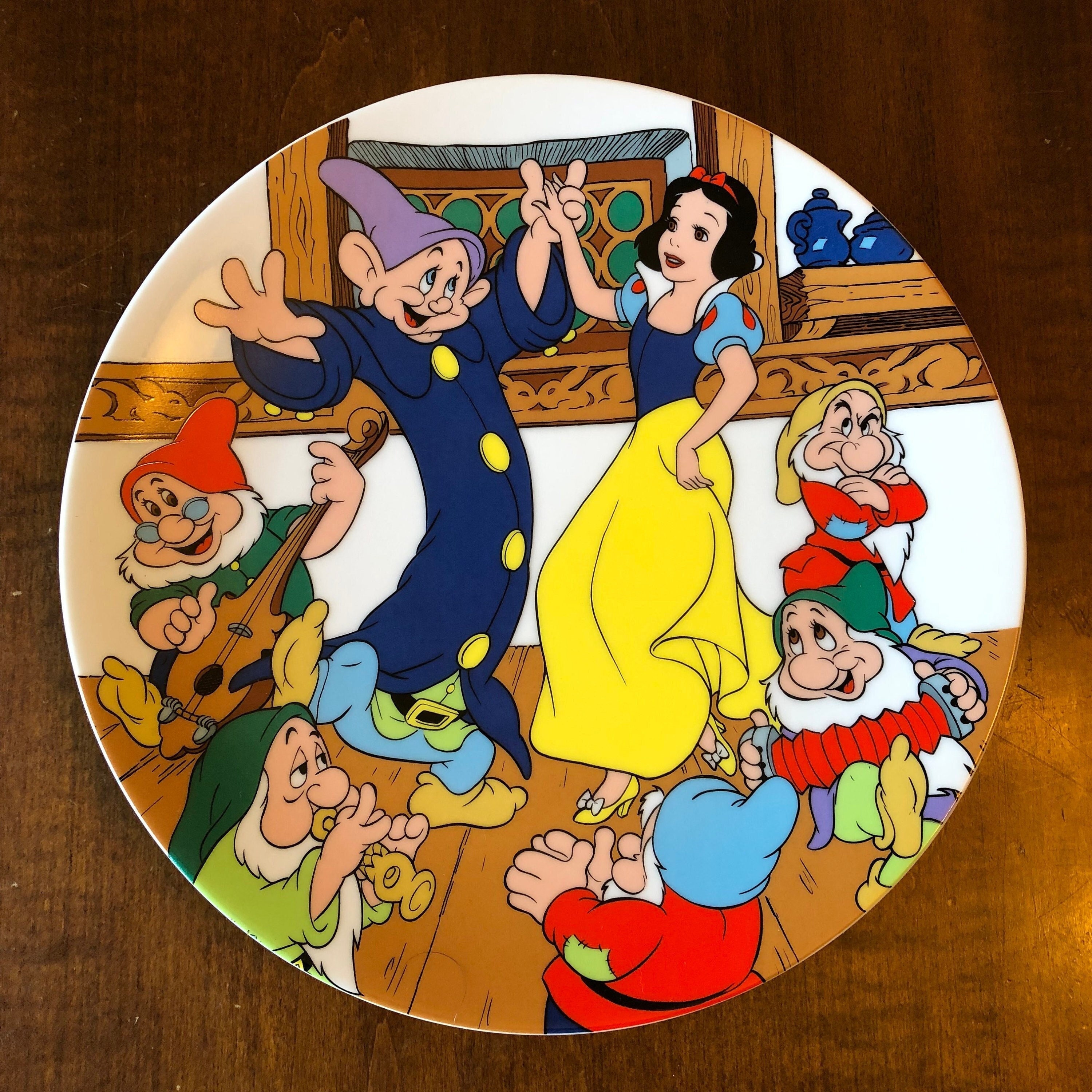 Disney Snow White Collectible Plate the Dance W/ Seven Dwarfs - Etsy