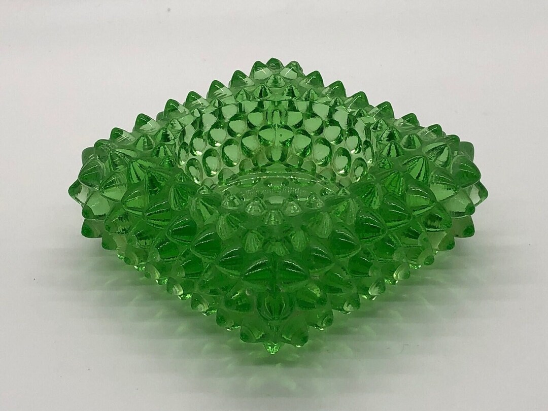 Fenton Square Green Hobnail Glass Candle Holder / Salt Cellar - Etsy