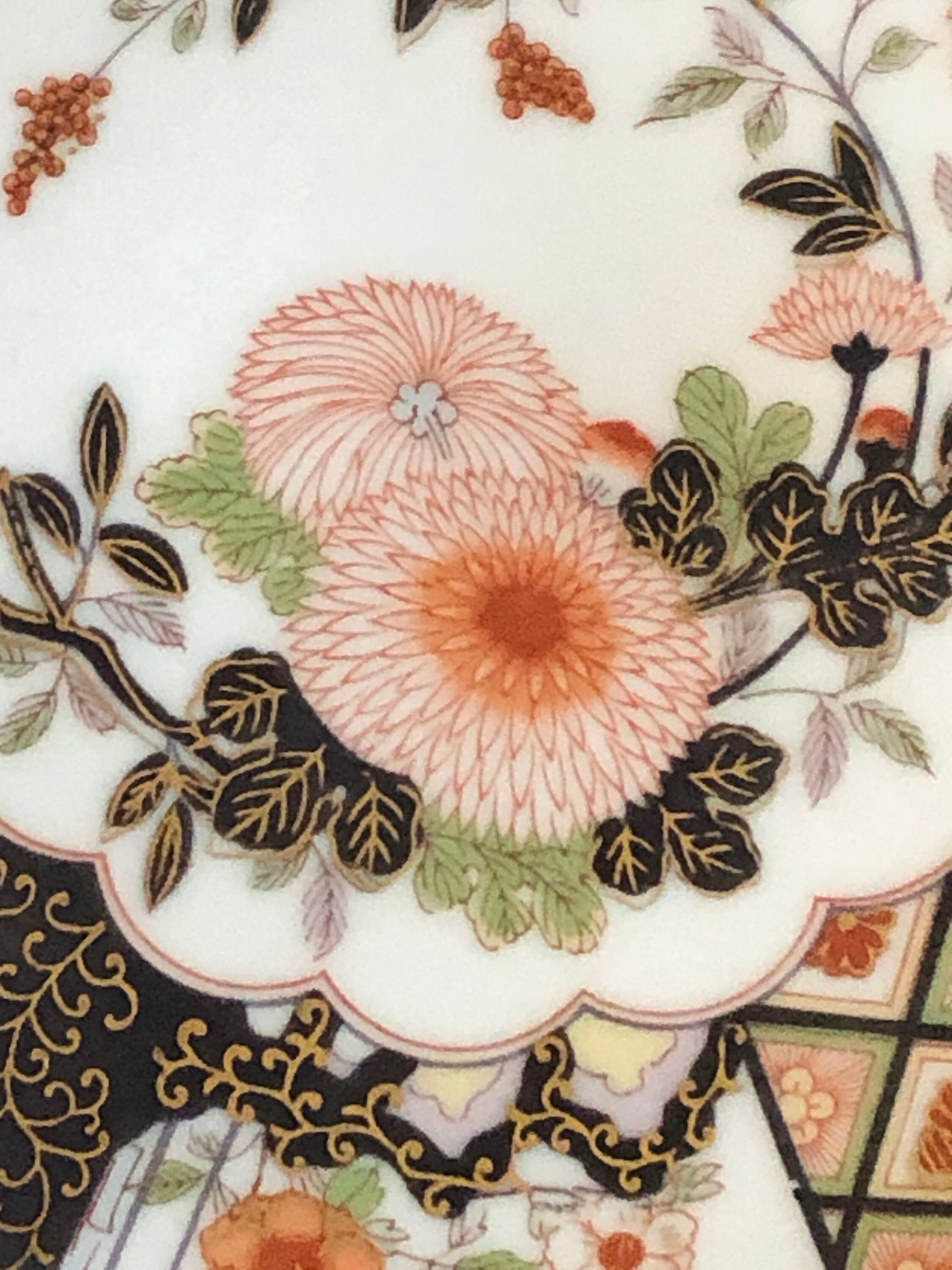Japanese Imari Plates, Hand-painted Red Black China, Floral Patterns ...
