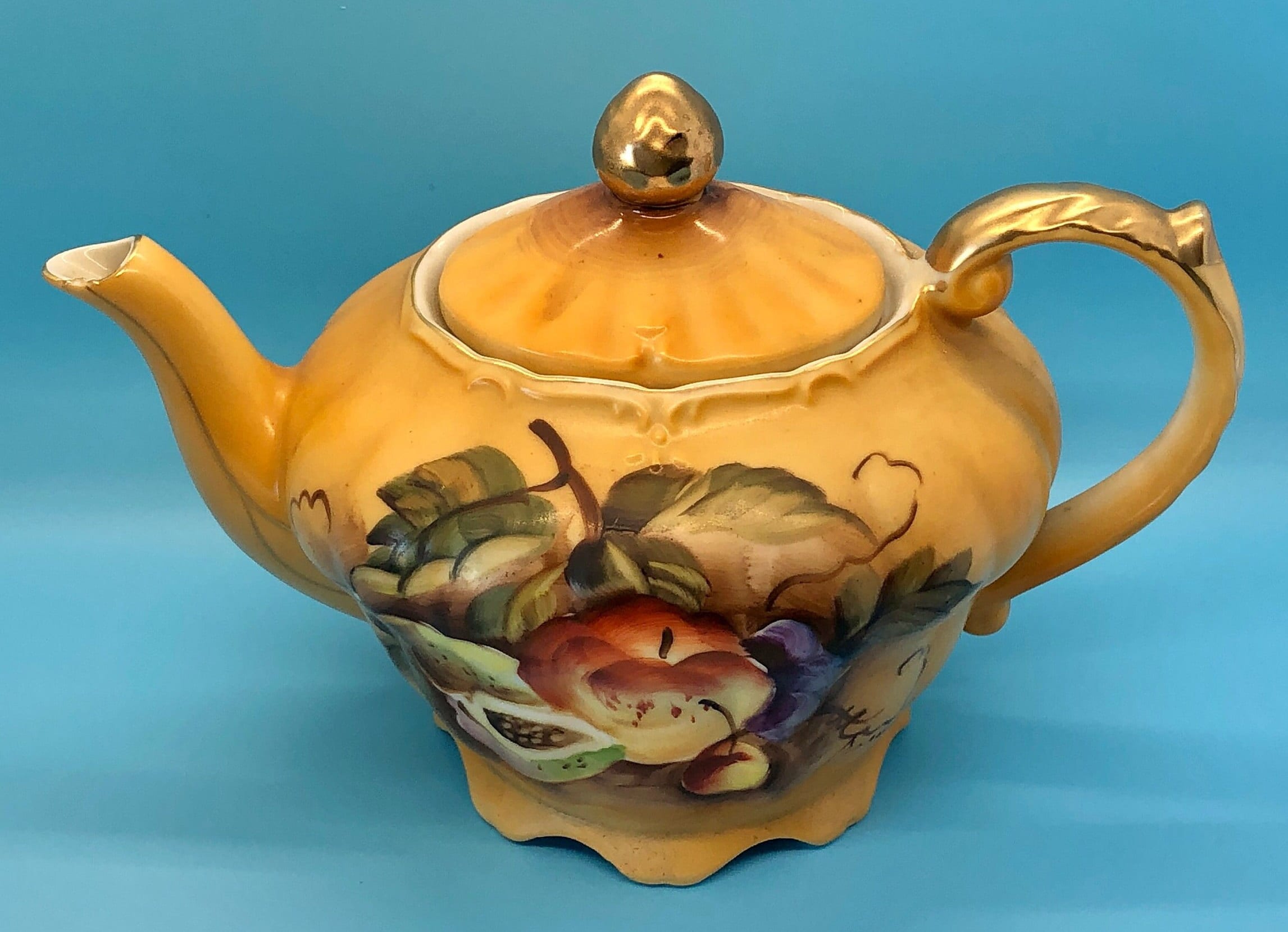 Music Box Teapot 'tea for Two,' Painted Fruit Pattern by Rossini - Etsy