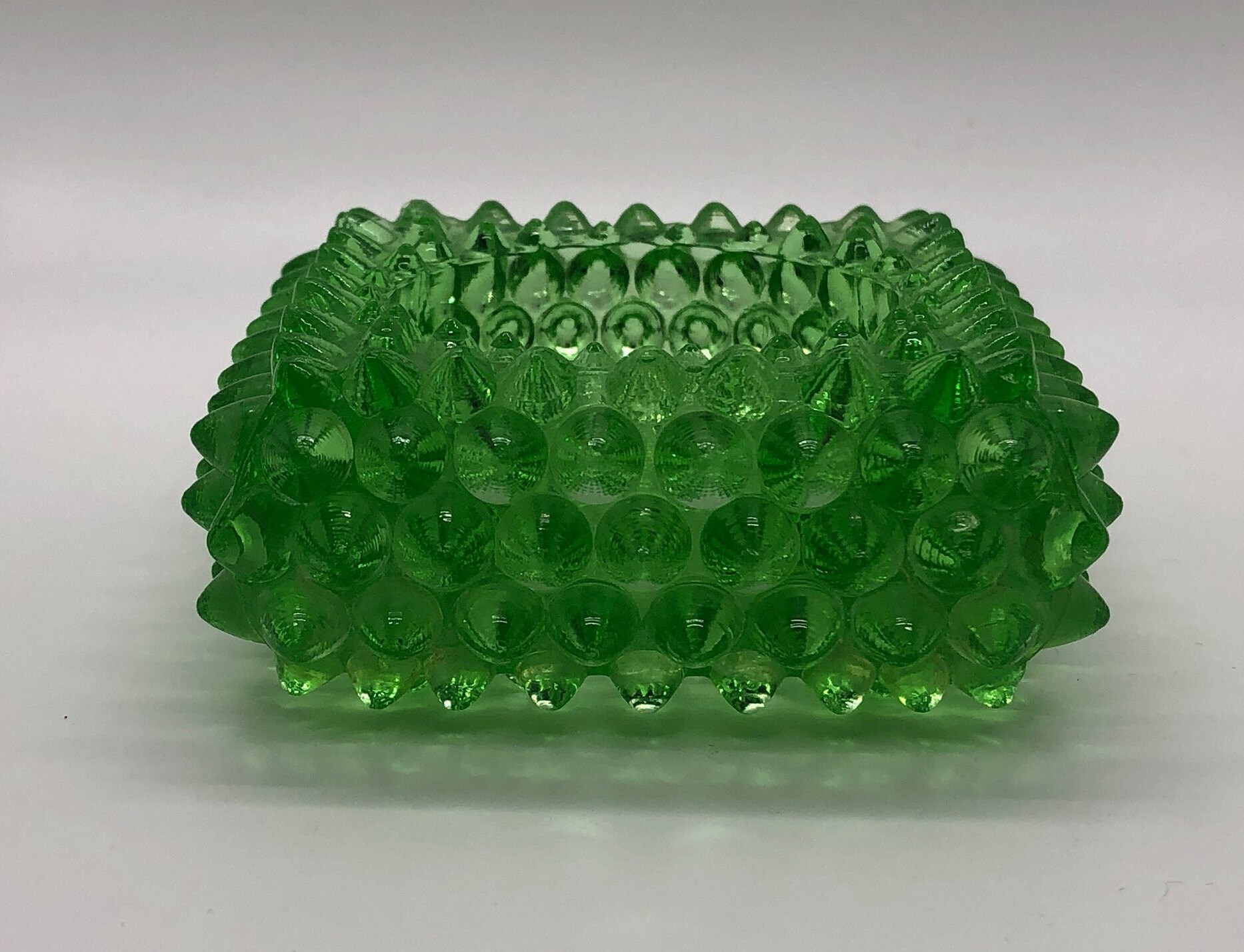 Fenton Square Green Hobnail Glass Candle Holder / Salt Cellar - Etsy