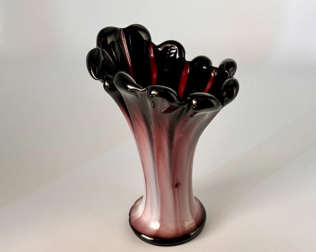 Purple Slag Glass Finger Vase W/ Pontil Mark - Etsy