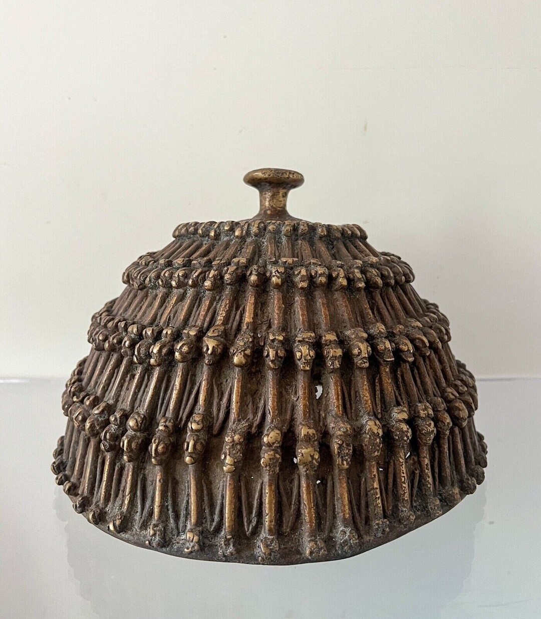Antique African Large Bronze Ancestor Bell Form - Possibly Benin Bronze ...