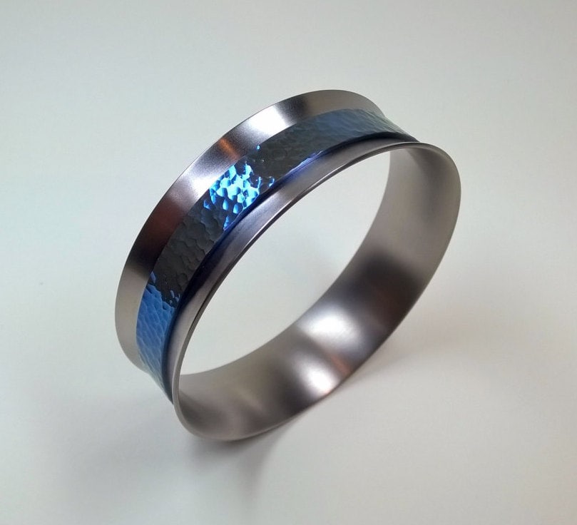 Titanium Bangle With 2-tone Color - Etsy