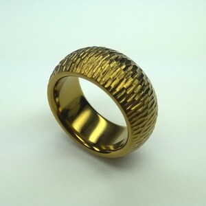 Domed Profile Titanium Ring With Facets - Etsy