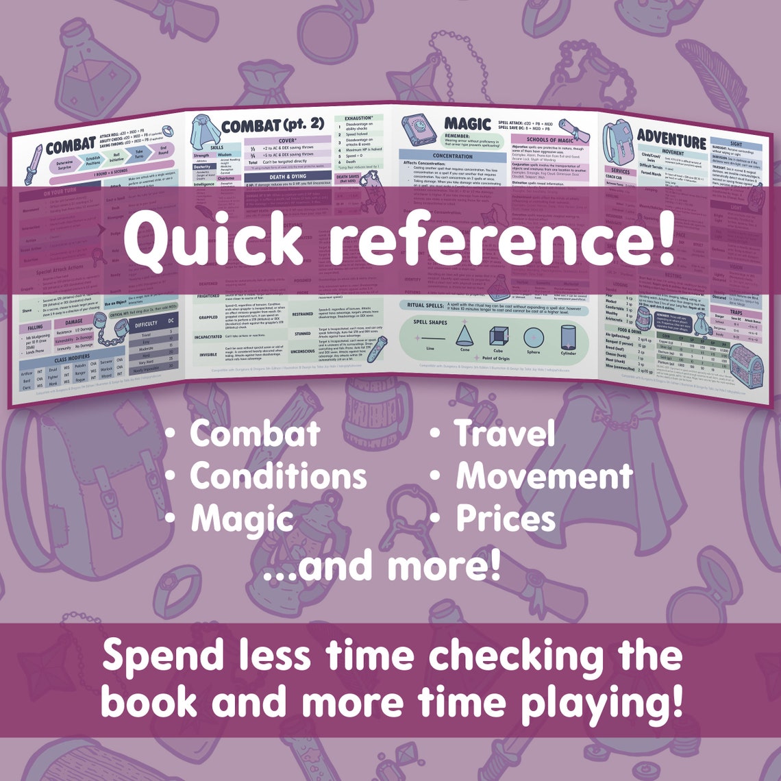 Printable Dungeons & Dragons DM Screen Inserts for 5e DIGITAL | Etsy