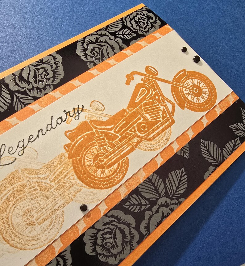 Hand Stamped Motorcycle Birthday Card: Biker Gift - Etsy