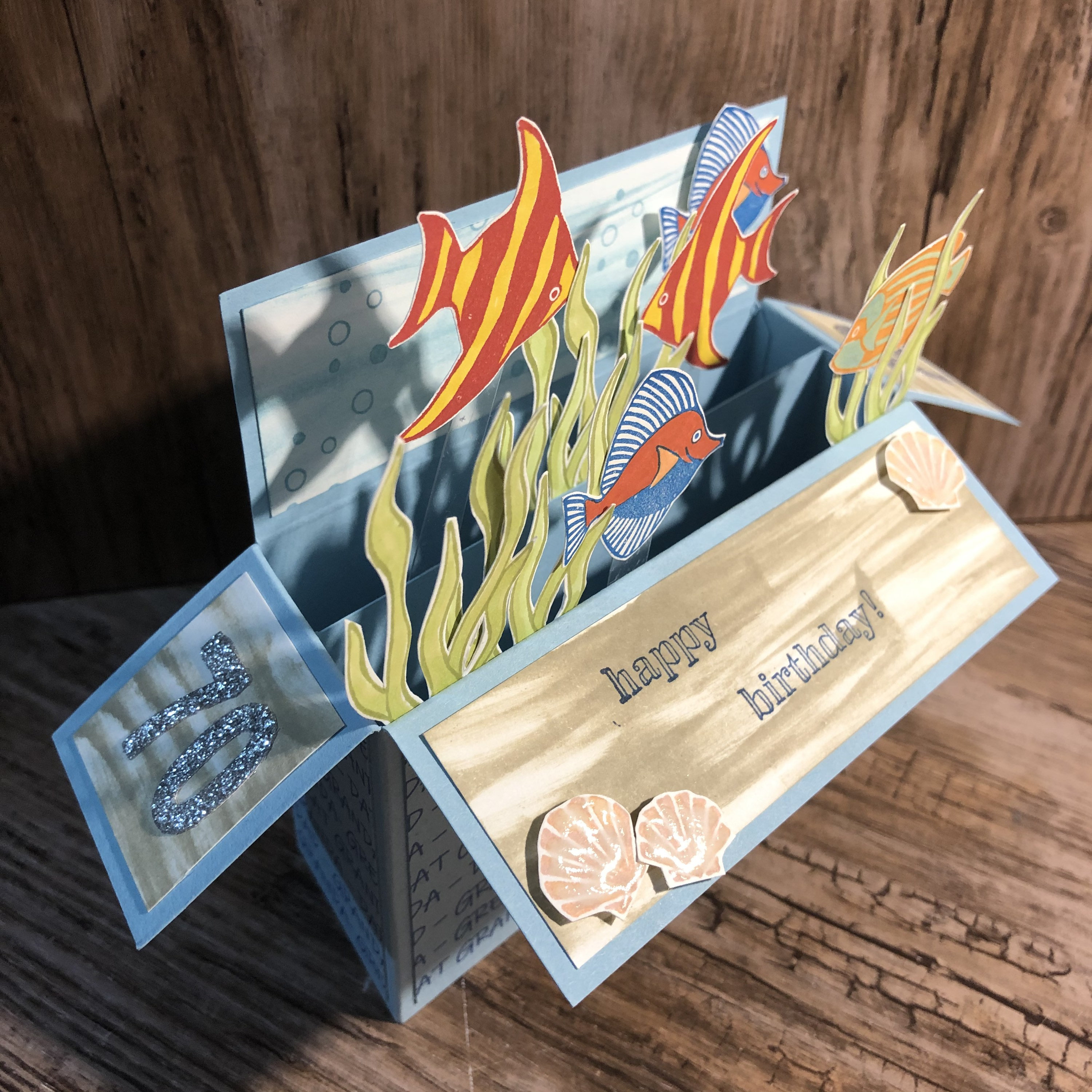 Fish aquarium sea theme 3d cards pop up card card in a | Etsy