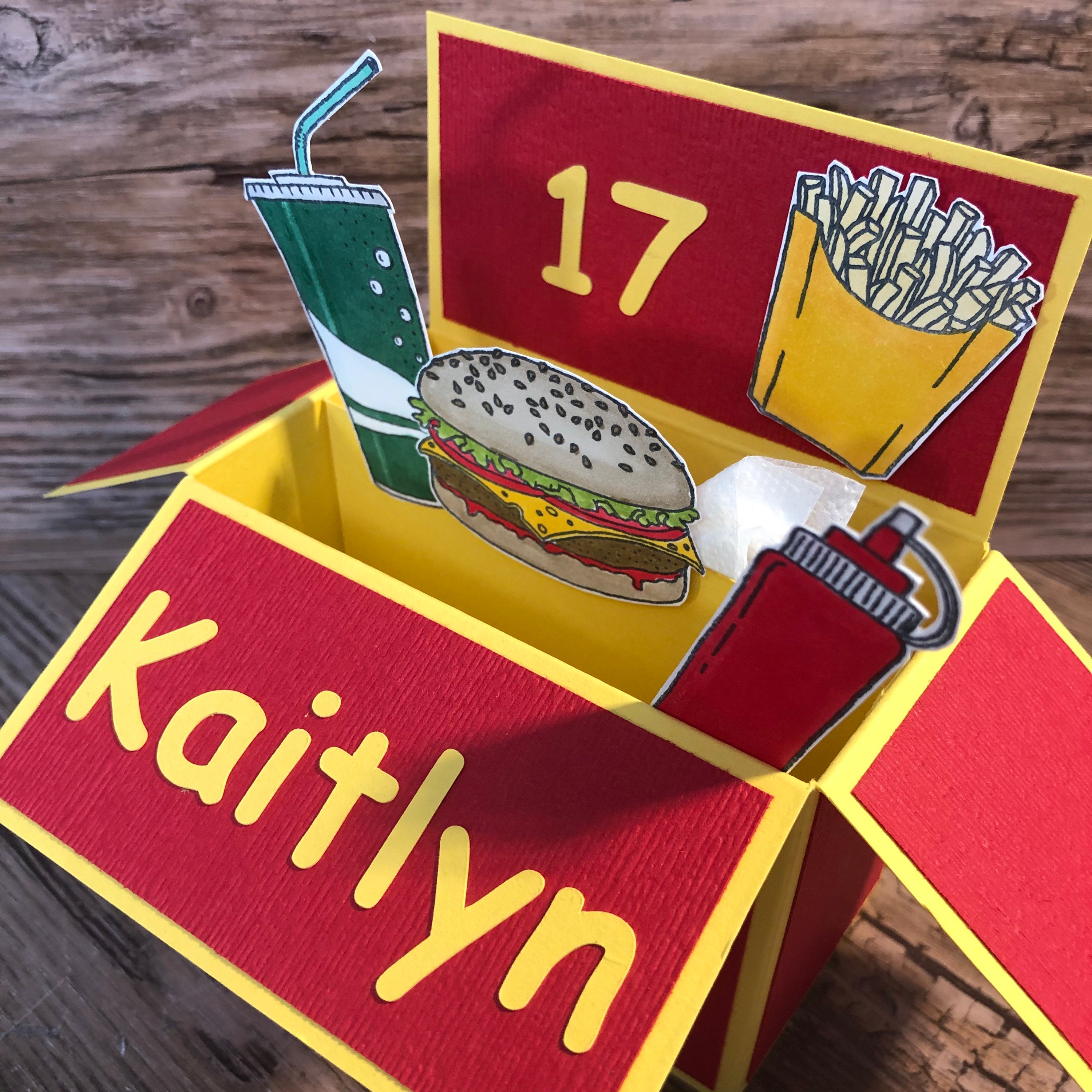 Fast food burgers chips fries soda junk food pop up 3d | Etsy