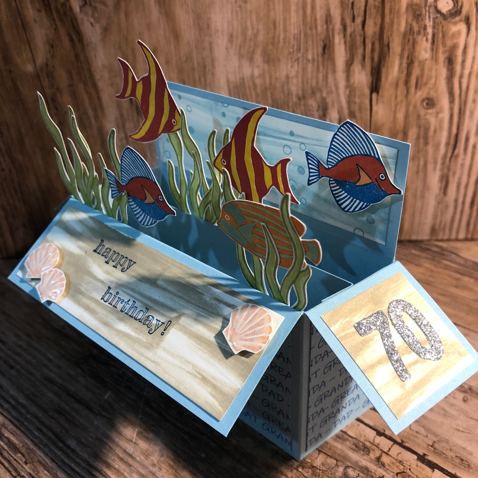 Fish Aquarium Sea Theme 3d Cards Pop up Card Card in a - Etsy