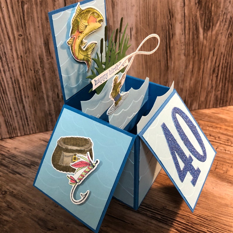 Pop up 3d Box Card Fishing Themed Fisherman Angler Fly - Etsy