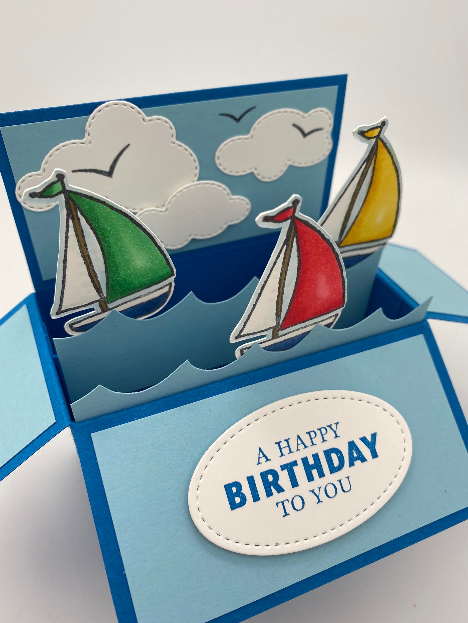 Pop up Box Card, Sailing, Sailors, Yacht, Dinghy, Sailboat Sail Boat ...