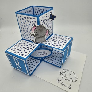 3D Pop up Cube Card, Baby Card, Baby Girl, Baby Boy, Birth ...