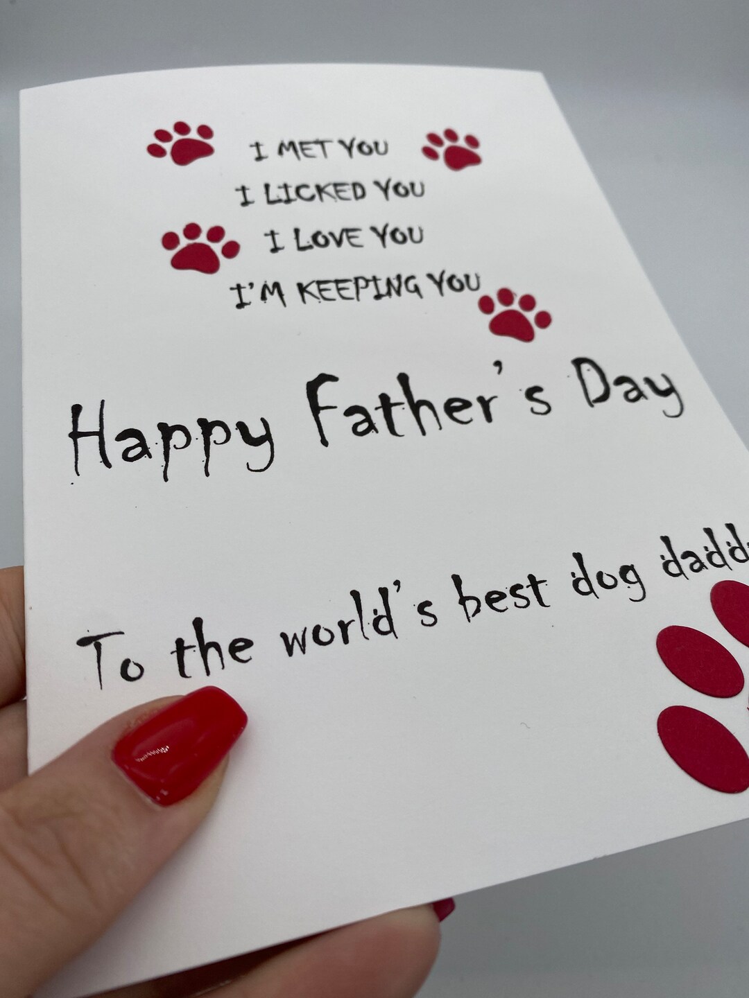 Dog Daddy Card: Happy Father's Day or Birthday Paw Print Card - Etsy
