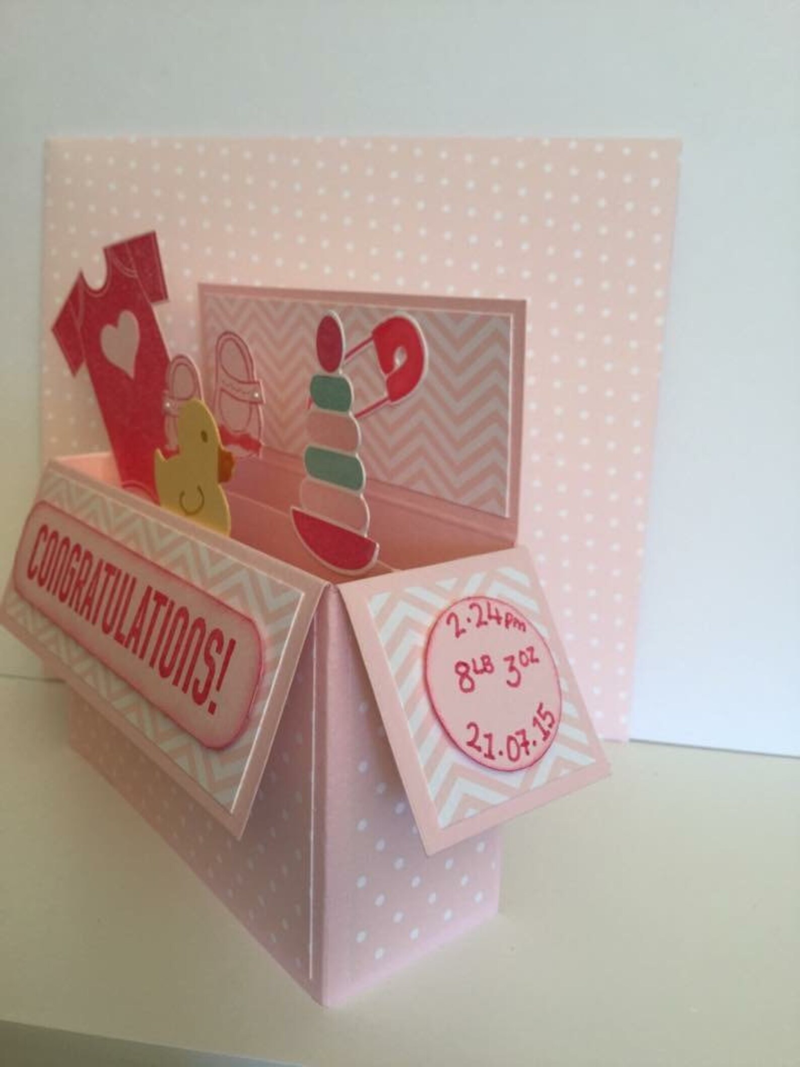 Handmade Card in a Box Pop up Baby Girl Card Card in a Box | Etsy