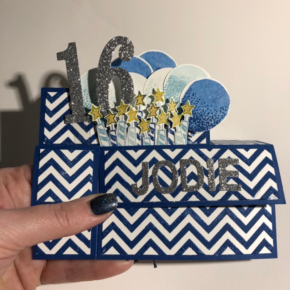 Handmade Card in a Box. Pop up Birthday Card Featuring Balloons and ...