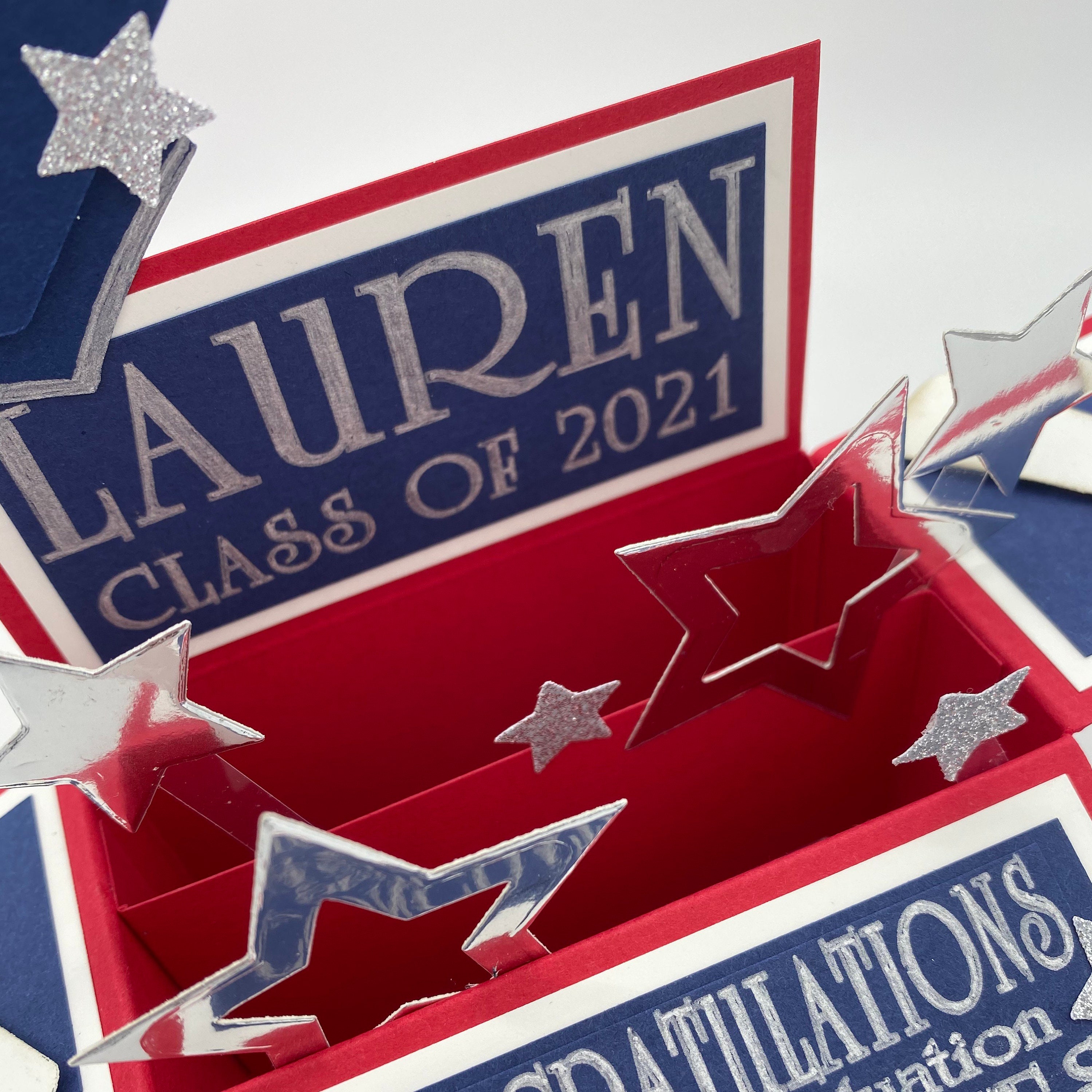 Graduation pop up card 3d card in a box school leavers | Etsy