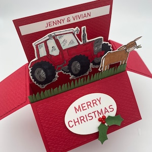 Tractor, Farming, Farmer, Cow, Farm, 3D, Pop up Card, Box Card ...