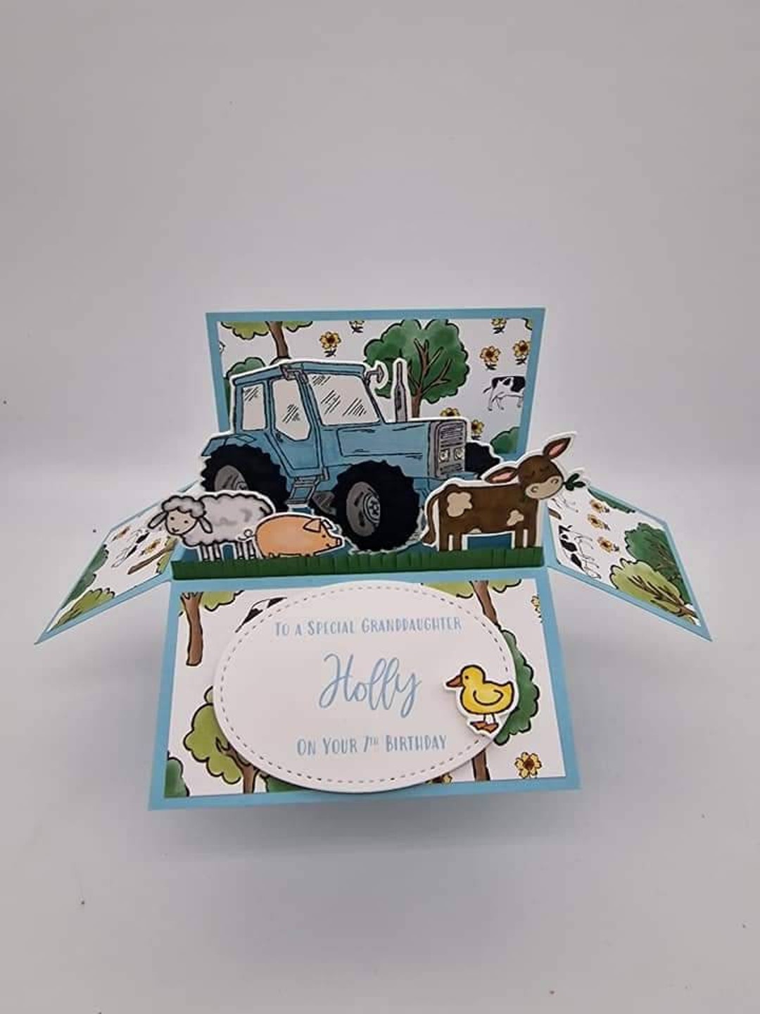 Tractor, Farming, Farmer, Cow, Sheep, Pig, Farm, 3D, Pop up Card, Box ...