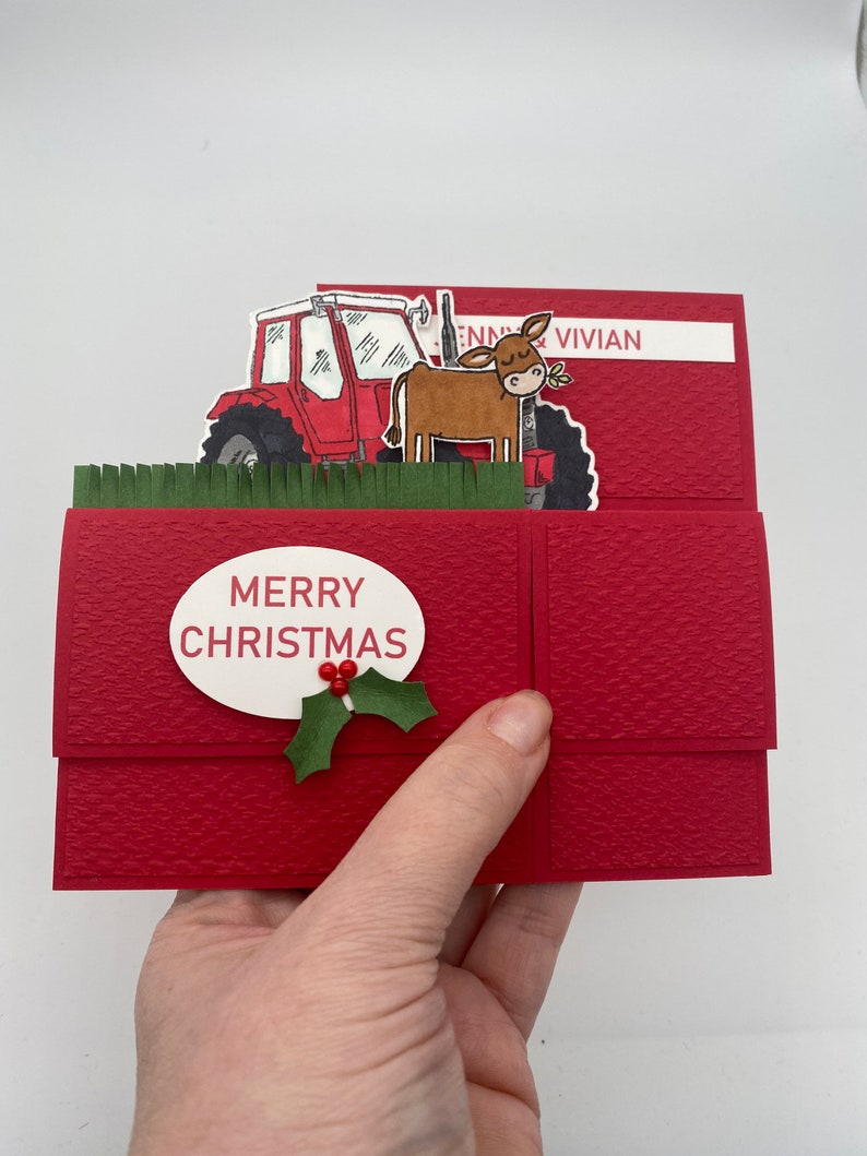 Tractor Farming Farmer Cow Farm 3D Pop up Card Box | Etsy