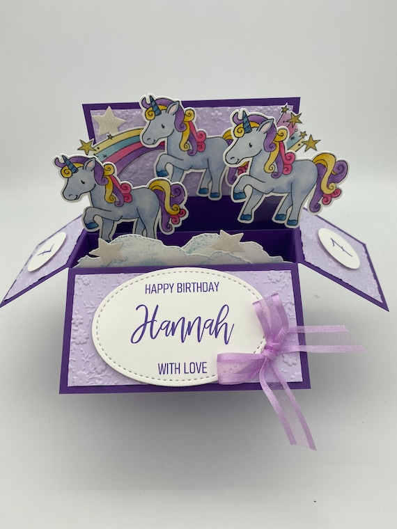 3d Pop up Card Card in a Box Exploding Card Unicorn | Etsy UK