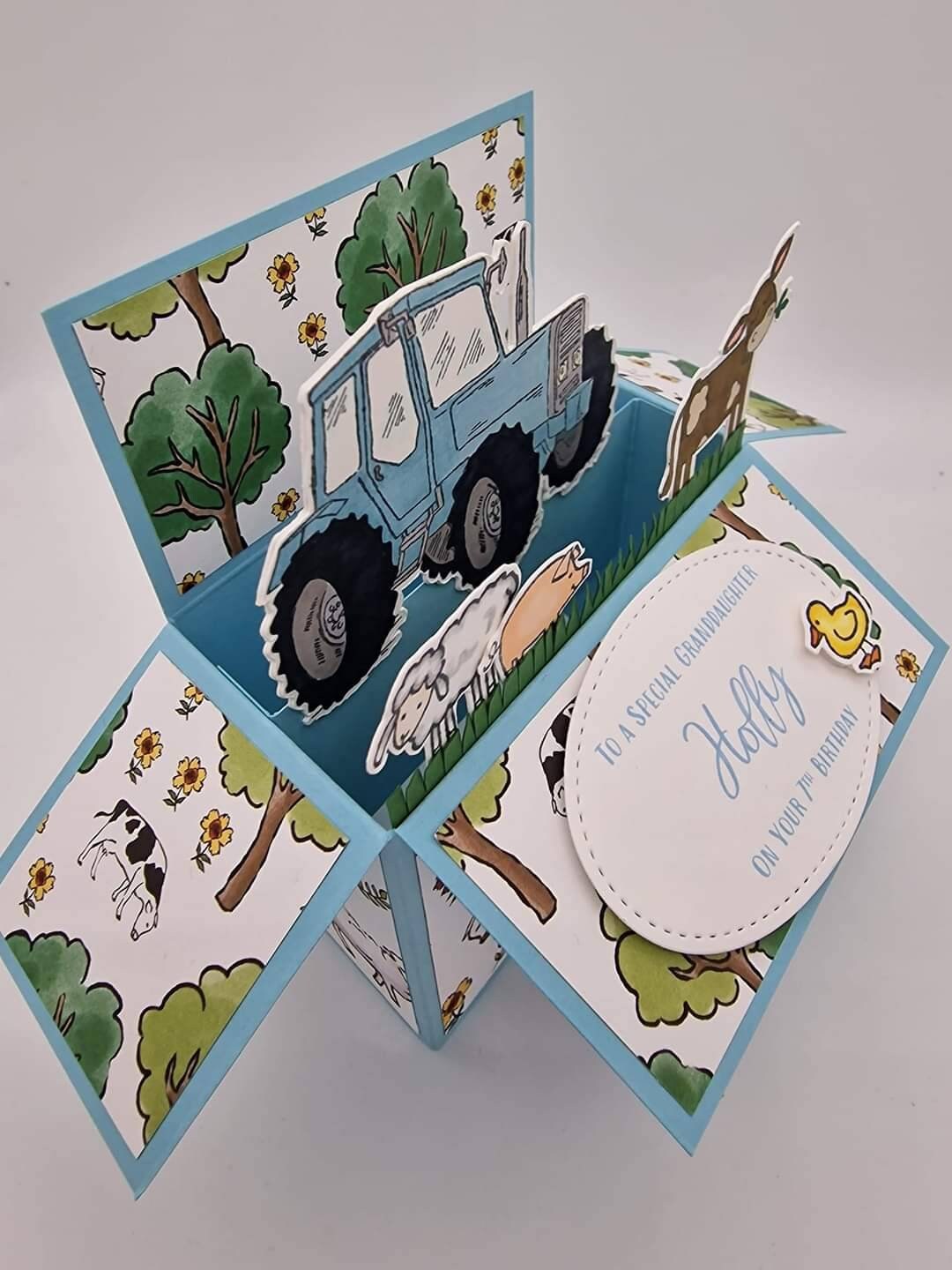 Tractor Pop up Box Card: Farm Birthday Card - Etsy