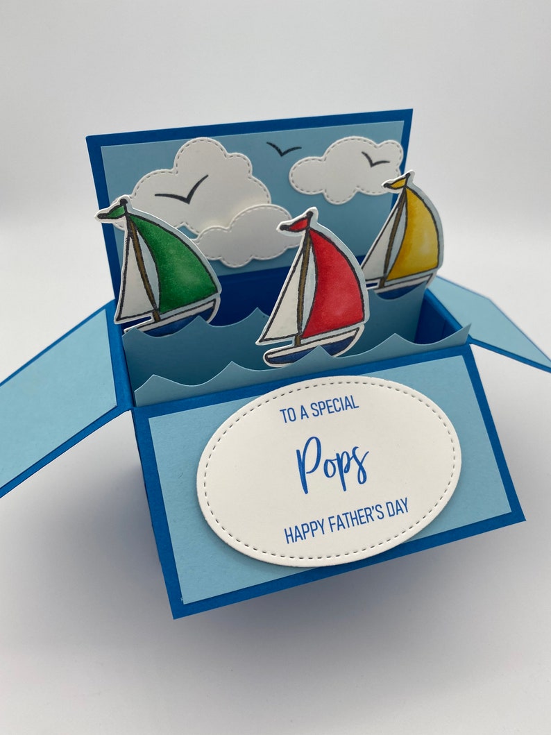 Pop up Box Card, Sailing, Sailors, Yacht, Dinghy, Sailboat Sail Boat ...