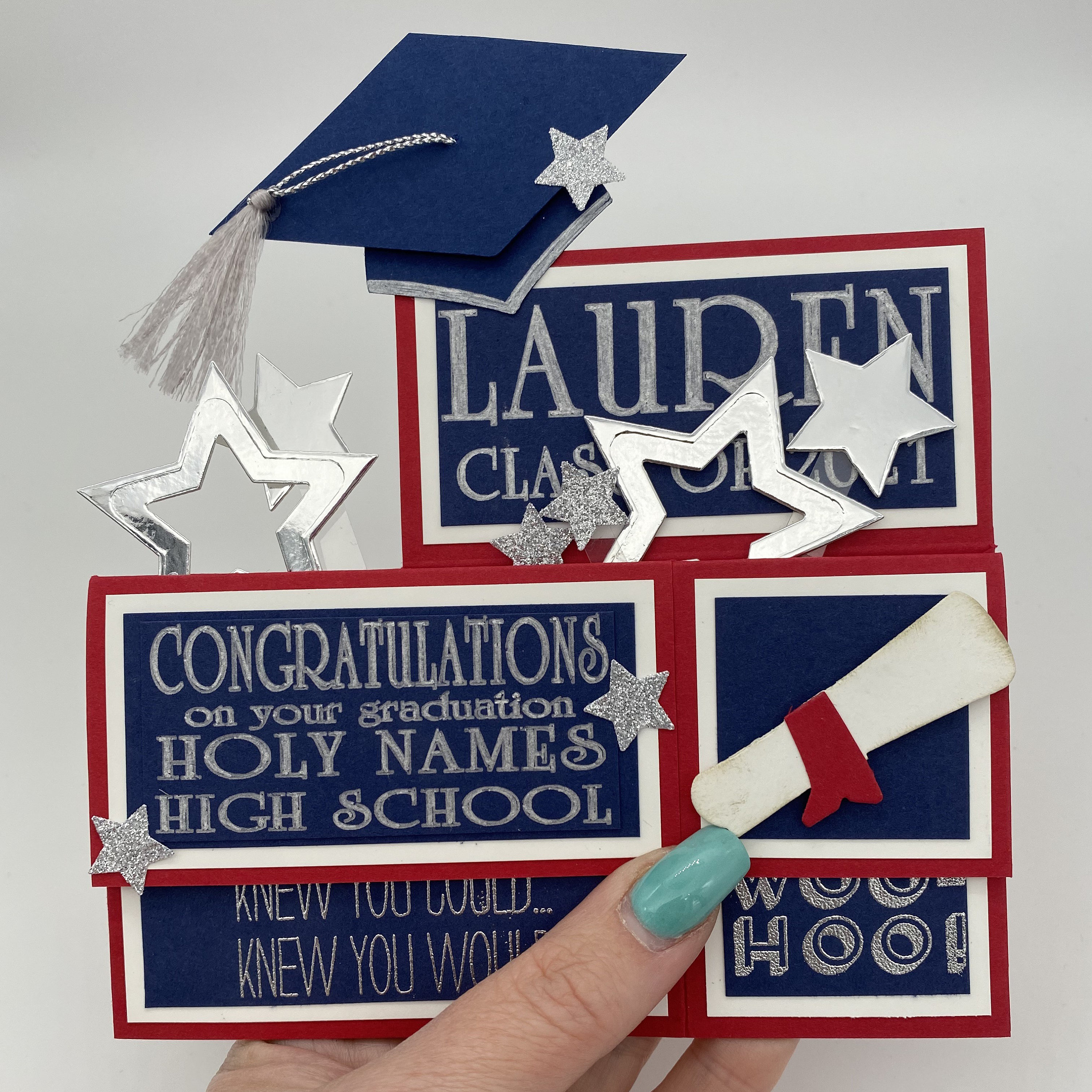 Graduation pop up card 3d card in a box school leavers | Etsy