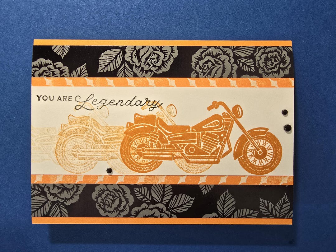 Hand Stamped Motorcycle Birthday Card: Biker Gift - Etsy