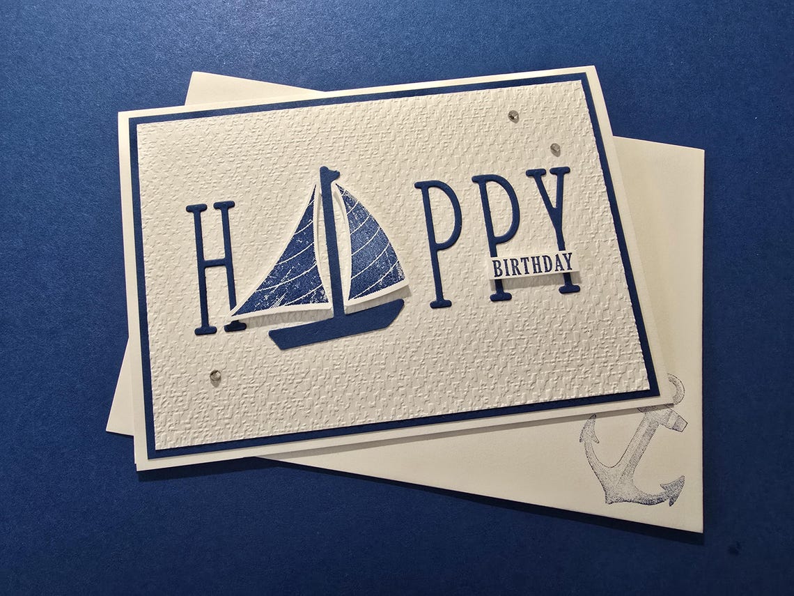 Birthday Card, Sailor, Sailing, Boat, Yacht, Nautical, for Him, for Her ...