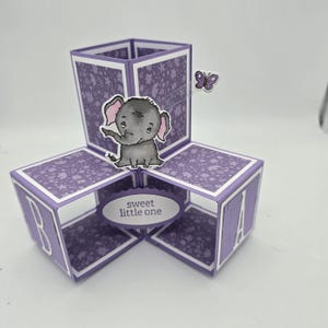 3D Pop up Cube Card, Baby Card, Baby Girl, Baby Boy, Birth ...