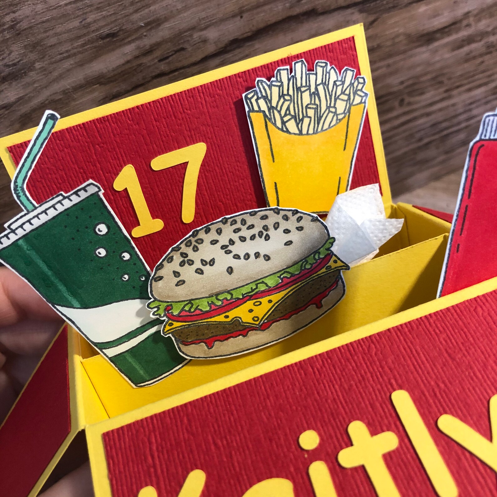 Fast food burgers chips fries soda junk food pop up 3d | Etsy