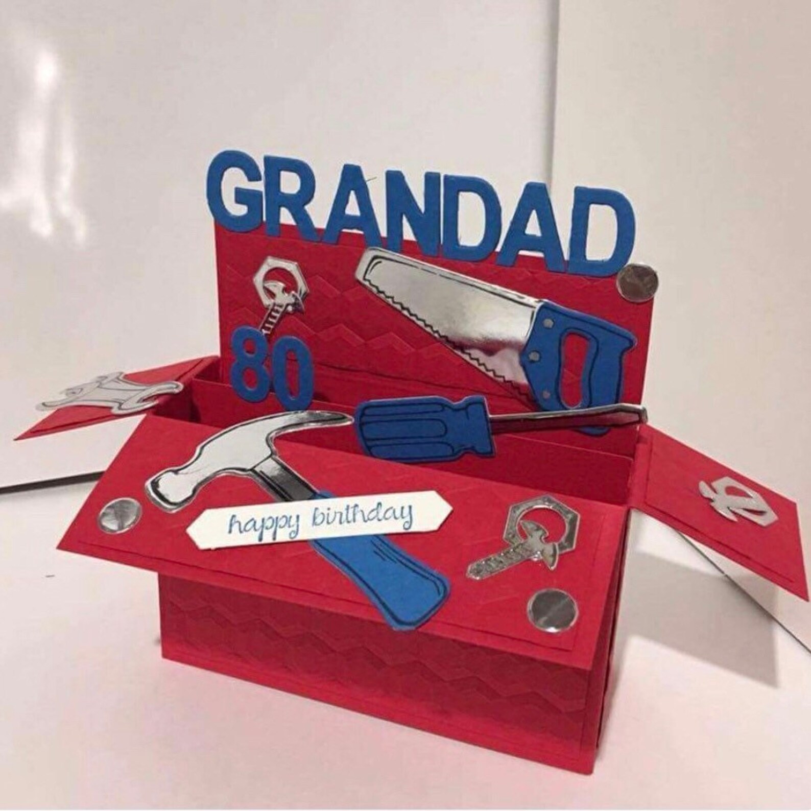 Pop up Box Card Tool Box Dad Grandad Granda, Grandpa Daddy Brother ...