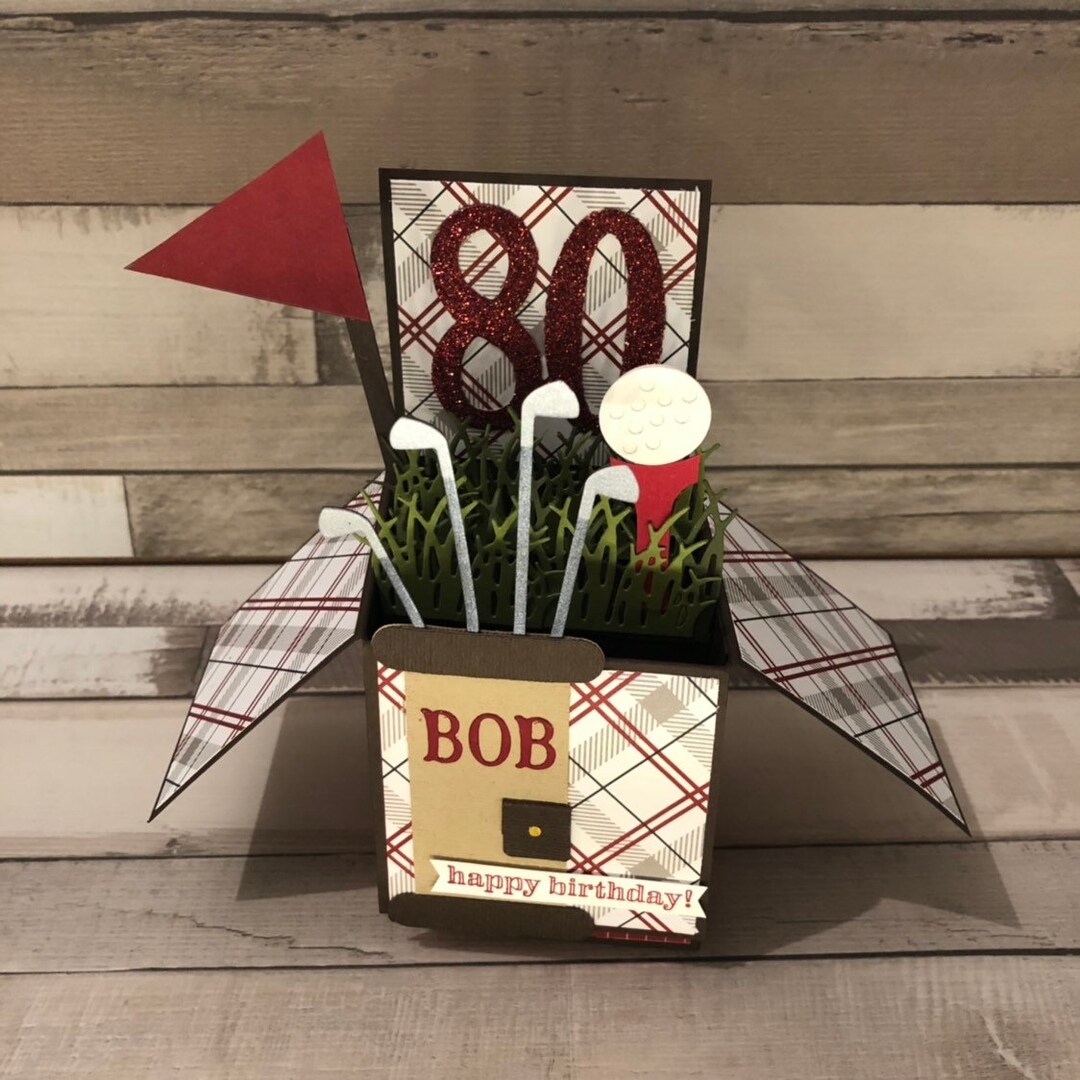 Birthday Fathers Day Golf Card 18th Hole Gold Bag Golf - Etsy