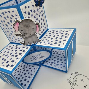 3D Pop up Cube Card, Baby Card, Baby Girl, Baby Boy, Birth ...