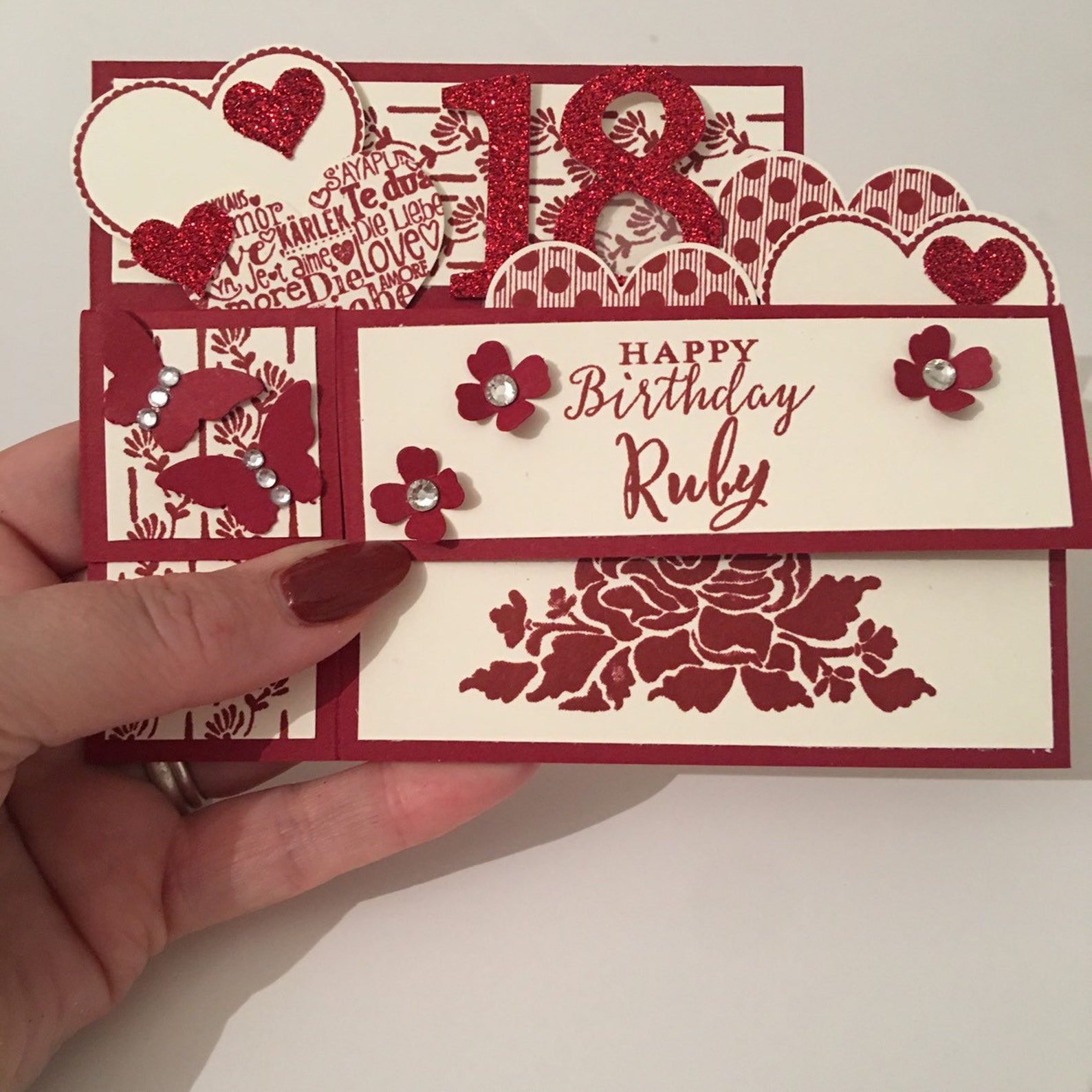 Ruby Wedding Anniversary Card 40 Years Married Pop up Card - Etsy