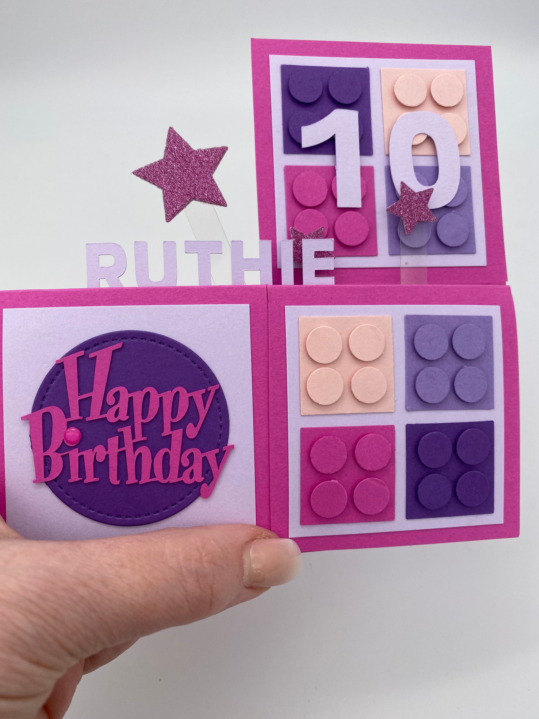 Building Blocks Pop up Birthday Card, 3d Card in a Box, Toy Bricks ...