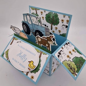 Tractor Pop up Box Card: Farm Birthday Card - Etsy
